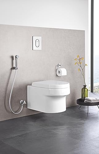 GROHE Vitalio Trigger Spray 30 - Wall Holder Set with Trigger Control Hand Shower (Hand Shower 36mm, TwistFree Shower Hose 1.25m, Wall Shower Holder 40mm), High Pressure Min. 1.0 Bar, Chrome, 26175001