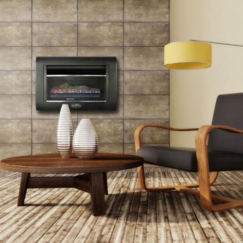 Duluth Forge Ventless Linear Wall Gas Fireplace - 26,000 BTU, T-STAT, Model DF300L