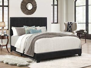 crown mark erin upholstered panel bed in black, full