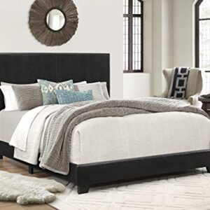 Crown Mark Erin Upholstered Panel Bed in Black, Full