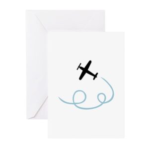 cafepress plane aviation greeting card (20-pack), note card with blank inside, birthday card matte