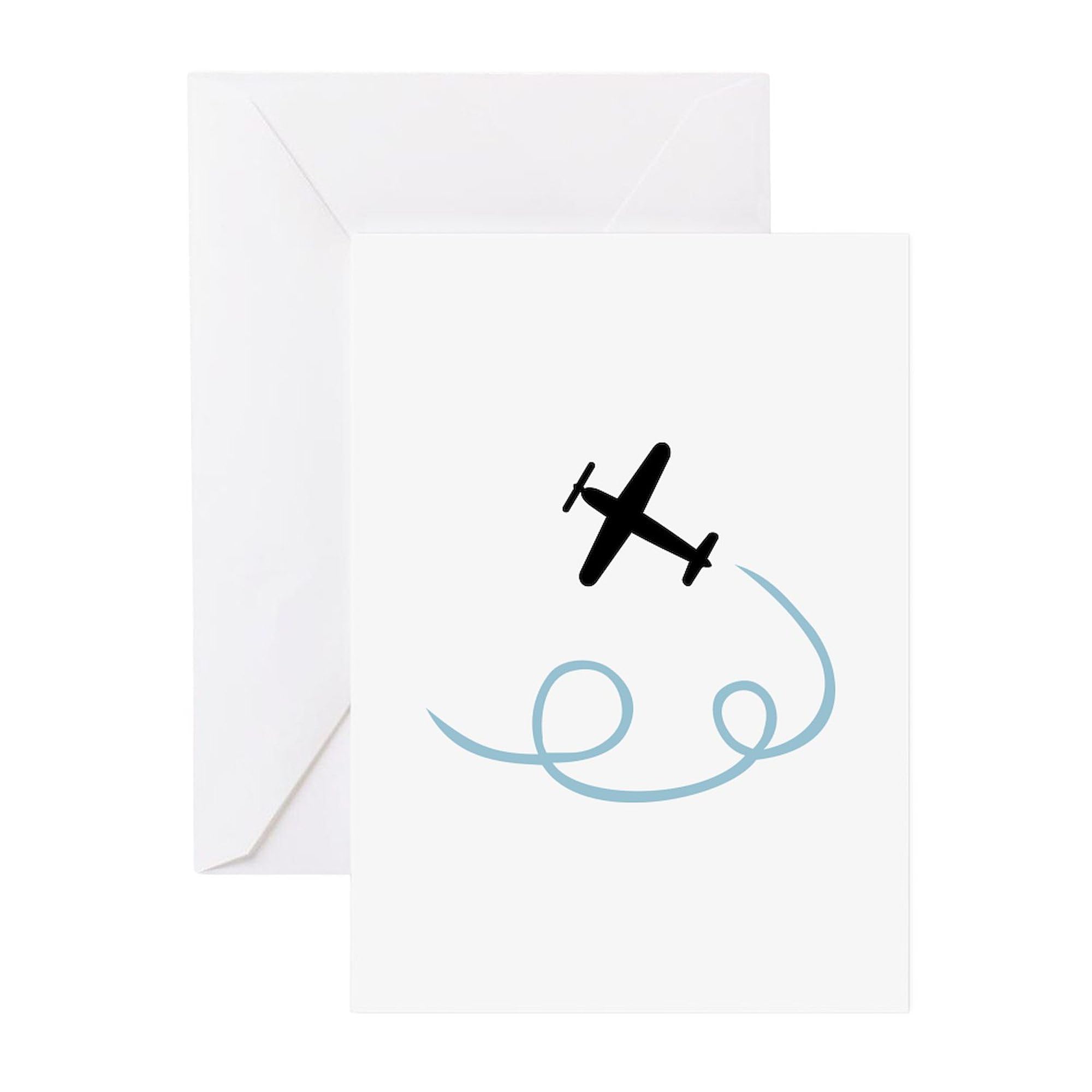 CafePress Plane Aviation Greeting Card (20-pack), Note Card with Blank Inside, Birthday Card Matte