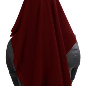 MyBatua 3 Layers Saudi Niqab In Breathable Georgette, Wholesale Price, 1pc Face Veil NQ-003 (Maroon)