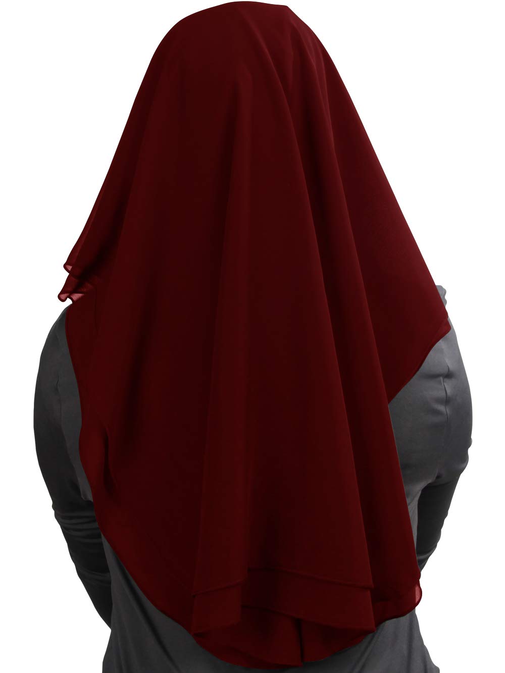 MyBatua 3 Layers Saudi Niqab In Breathable Georgette, Wholesale Price, 1pc Face Veil NQ-003 (Maroon)