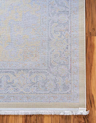 Unique Loom Baracoa Collection Area Rug - Prado (5' 5" x 8' Rectangle, Yellow/ Ivory)