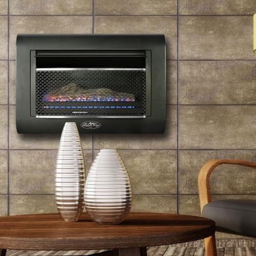 Duluth Forge Ventless Linear Wall Gas Fireplace - 26,000 BTU, T-STAT, Model DF300L