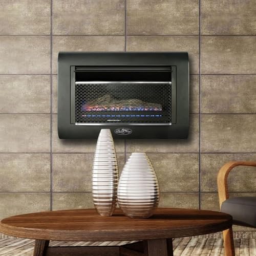 Duluth Forge Ventless Linear Wall Gas Fireplace - 26,000 BTU, T-STAT, Model DF300L