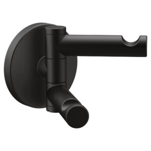 moen align matte black modern double swivel robe hook, yb0402bl