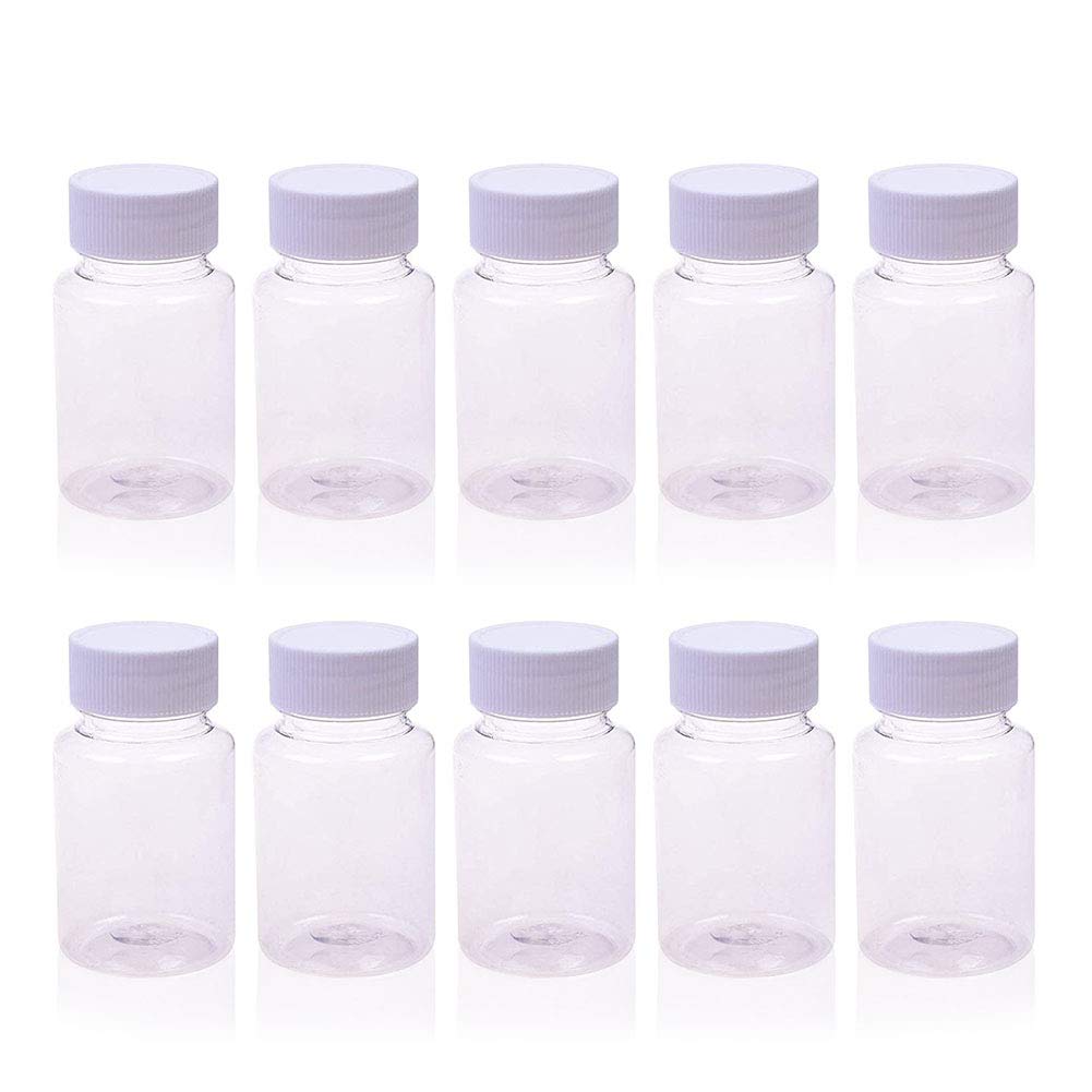 Bluecell 10 pcs Plastic Clear Empty Plastic Solid Powder Medicine Pill Cylindrical Chemical Container Reagent Bottle 80ml Product Name