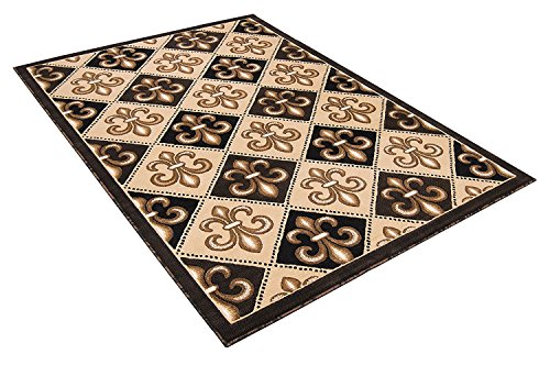 PRO RUGS Fleur DE LIS New Orleans Design Modern Area Rug (5 FEET X 7 FEET)