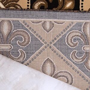 PRO RUGS Fleur DE LIS New Orleans Design Modern Area Rug (5 FEET X 7 FEET)