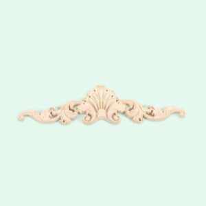 MUXSAM Wood Carved Onlays Appliques, Clear Carving Details Overlay Craft Decals for Cabinet Wall Mantels Dresser Closet Toddler Doll Bed Stairs Door Furniture Decor(2-Pack, 20x5cm/7.9" x2)