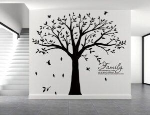 lskoo large family tree wall decal with family llike branches on a tree wall decals wall sticks wall decorations for living room (black)