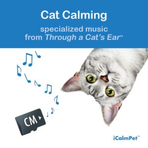 icalmpet | through a cat's ear: cat calming | microsd card | 3-hrs | specialized music to soothe feline stress