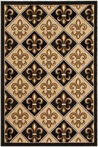 pro rugs fleur de lis new orleans design modern area rug (5 feet x 7 feet)