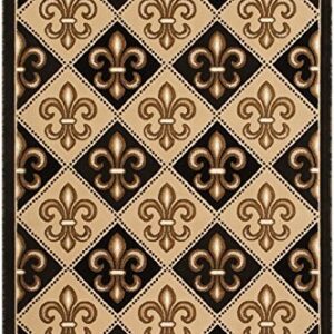 PRO RUGS Fleur DE LIS New Orleans Design Modern Area Rug (5 FEET X 7 FEET)