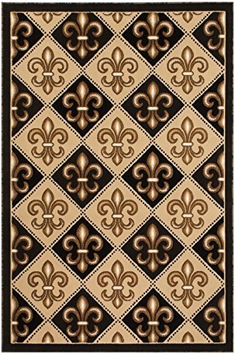 PRO RUGS Fleur DE LIS New Orleans Design Modern Area Rug (5 FEET X 7 FEET)