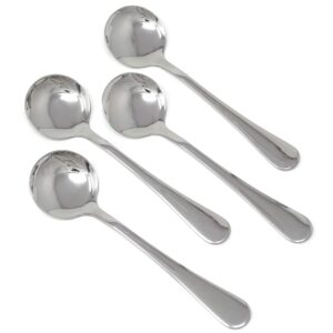 honbay 4-piece 16.5cm/6.5inch european style stainless steel dinner spoons soup spoons for home, restaurant, office, school and more