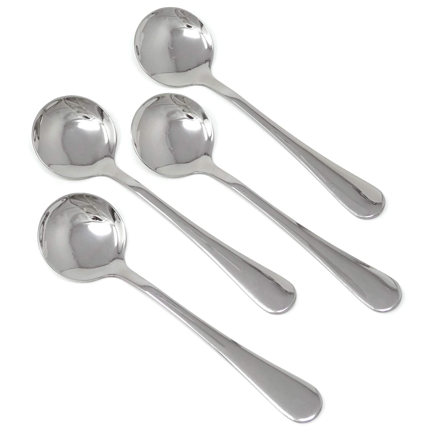 Honbay 4-Piece 16.5cm/6.5inch European Style Stainless Steel Dinner Spoons Soup Spoons for Home, Restaurant, Office, School and More