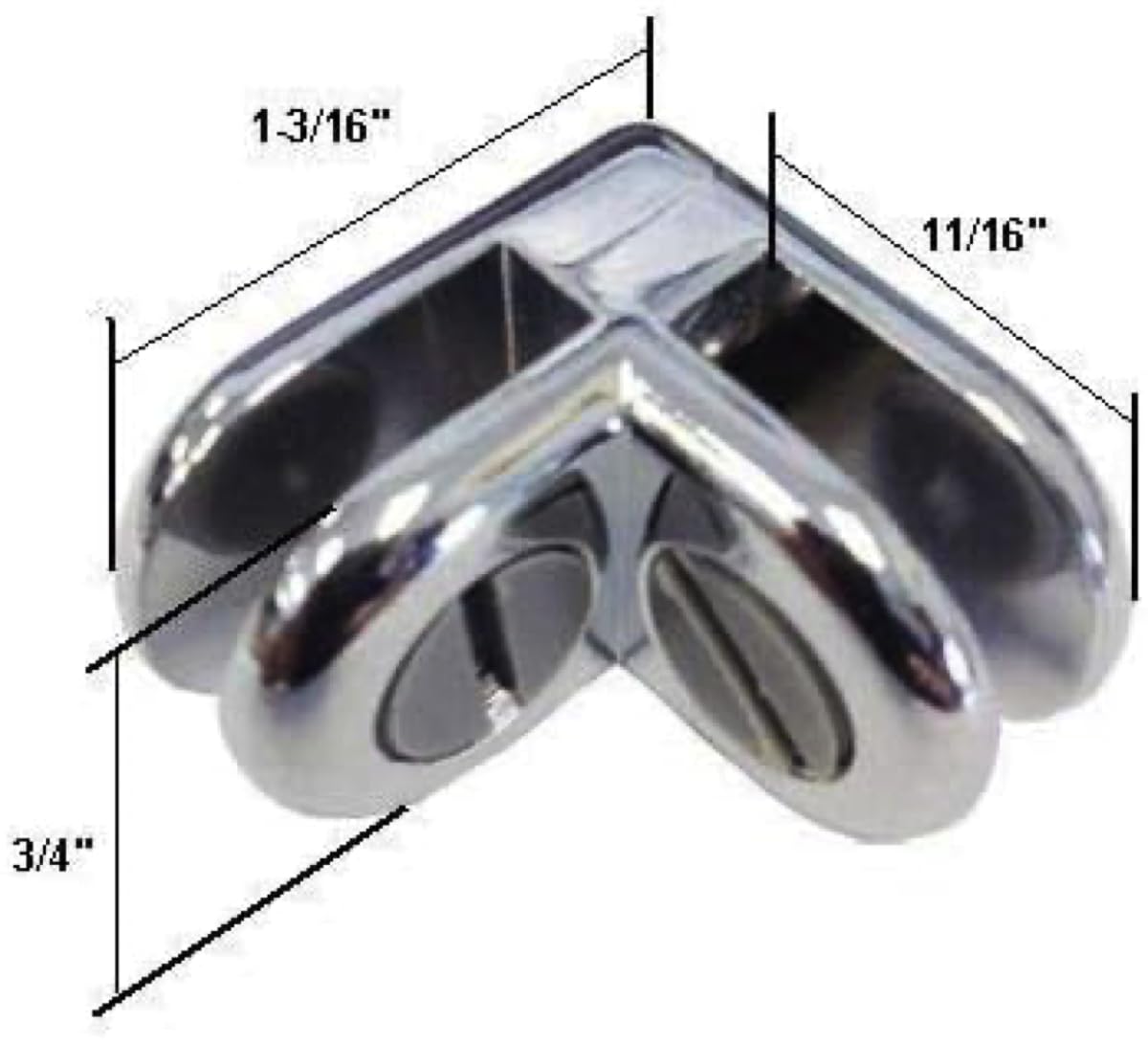 Only Garment Racks Chrome 2-Way Metal Glass Display Connector