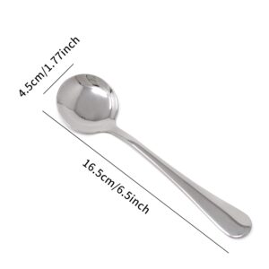 Honbay 4-Piece 16.5cm/6.5inch European Style Stainless Steel Dinner Spoons Soup Spoons for Home, Restaurant, Office, School and More