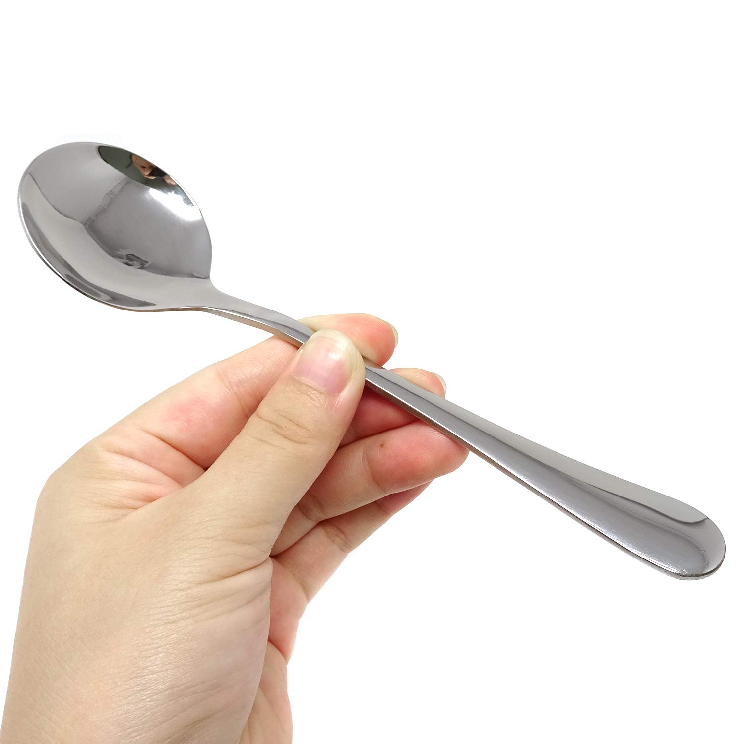 Honbay 4-Piece 16.5cm/6.5inch European Style Stainless Steel Dinner Spoons Soup Spoons for Home, Restaurant, Office, School and More