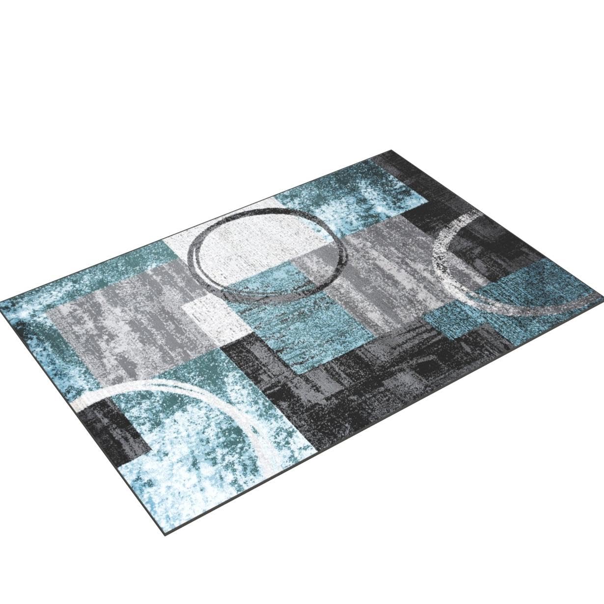 Rugshop Contemporary Abstract Circle Design Soft Area Rug - 3'3" x 5' Gray