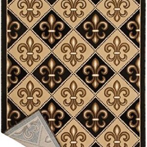 PRO RUGS Fleur DE LIS New Orleans Design Modern Area Rug (5 FEET X 7 FEET)