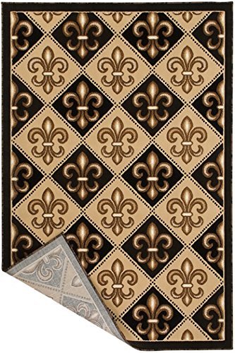 PRO RUGS Fleur DE LIS New Orleans Design Modern Area Rug (5 FEET X 7 FEET)