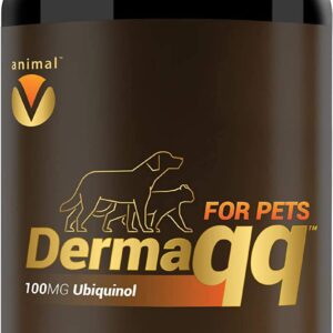 animal V, Inc Dermaqq HIGH Absorption Ubiquinol (QH) - CoQ10 for Dog and Cat Hot Spots, Hair Loss, Dermatitis Support for Relief of Itchy, Dry and Irritated Skin