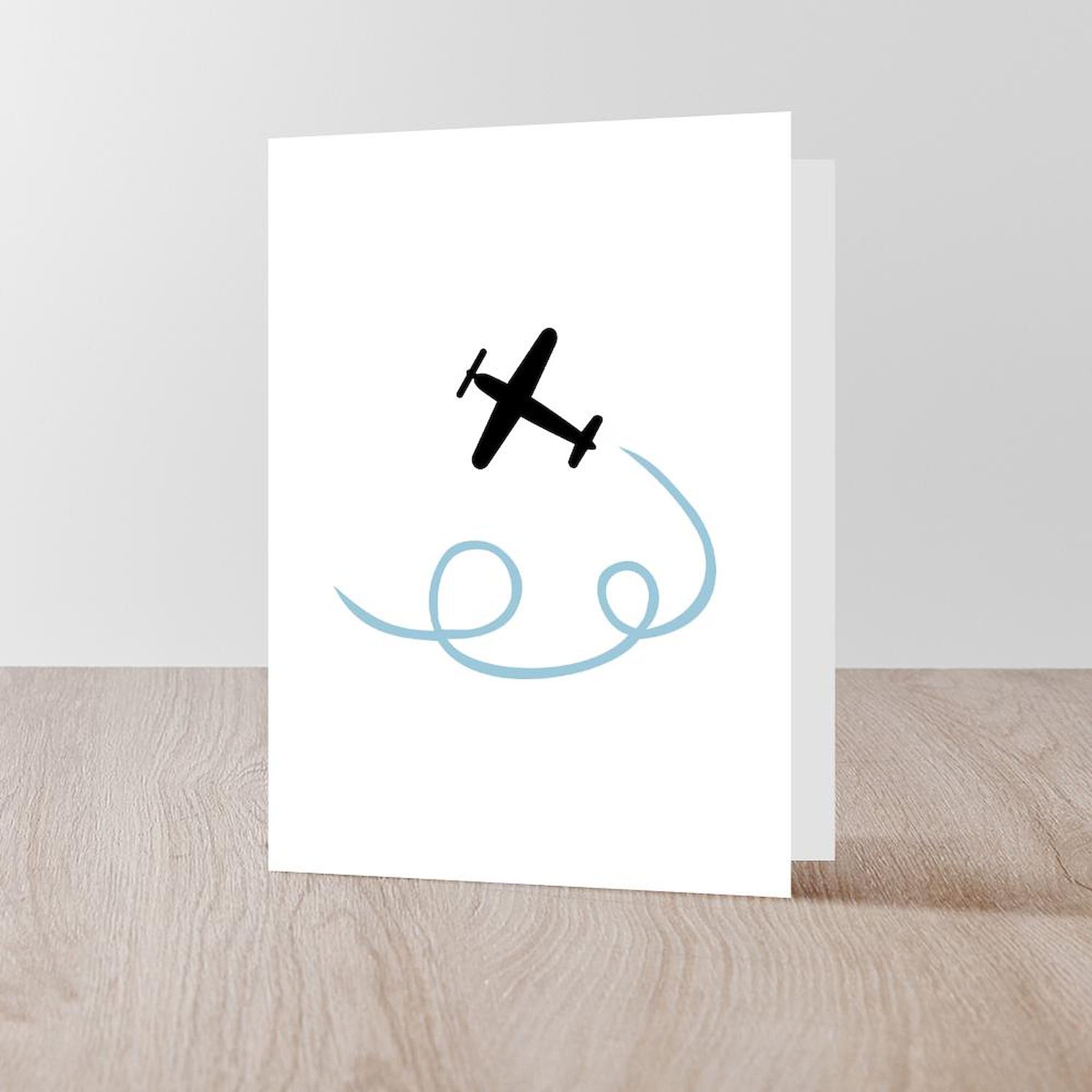 CafePress Plane Aviation Greeting Card (20-pack), Note Card with Blank Inside, Birthday Card Matte