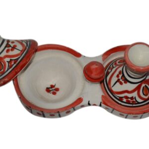 Moroccan Handmade Tagine Double Spice Holder seasoning Container