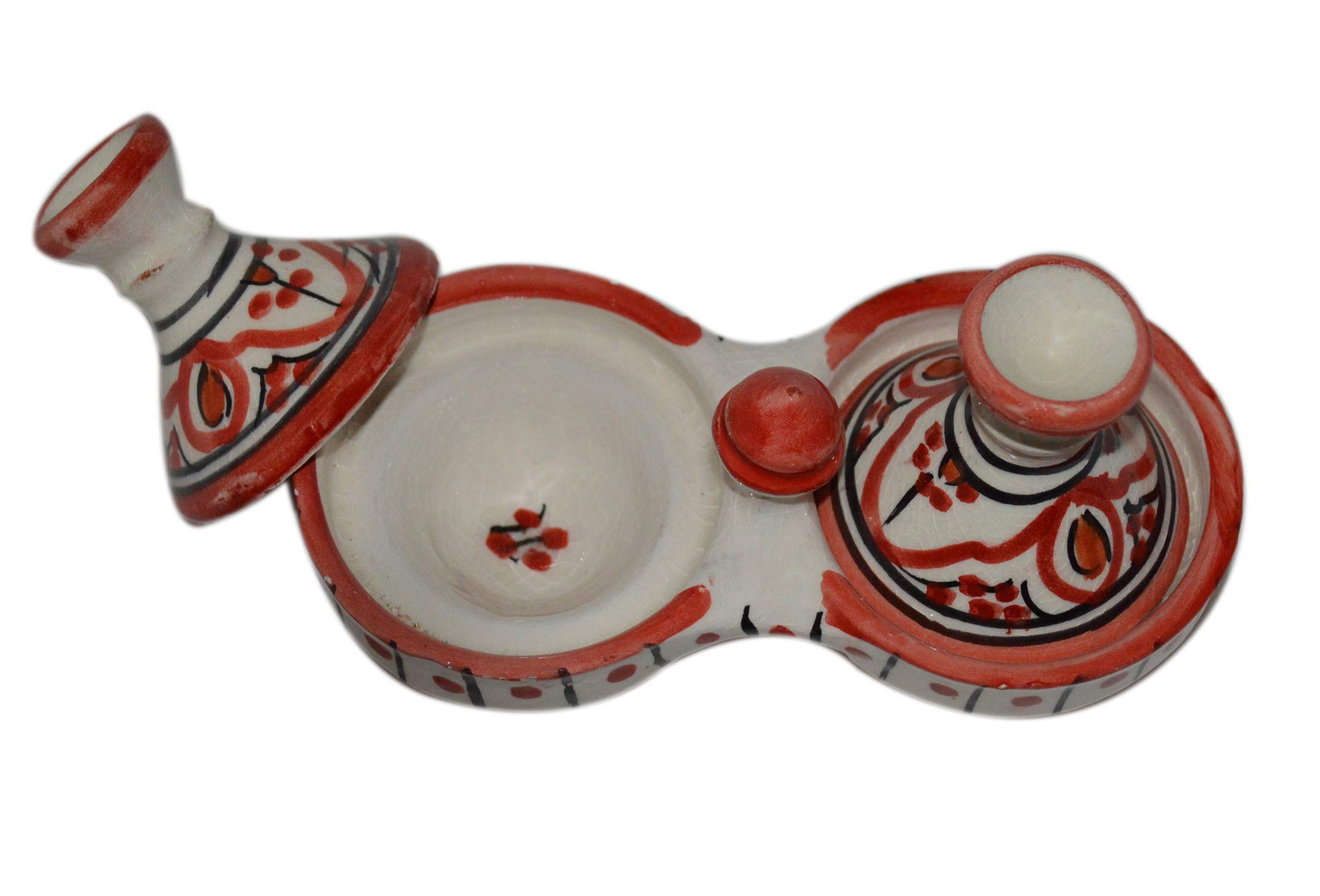 Moroccan Handmade Tagine Double Spice Holder seasoning Container