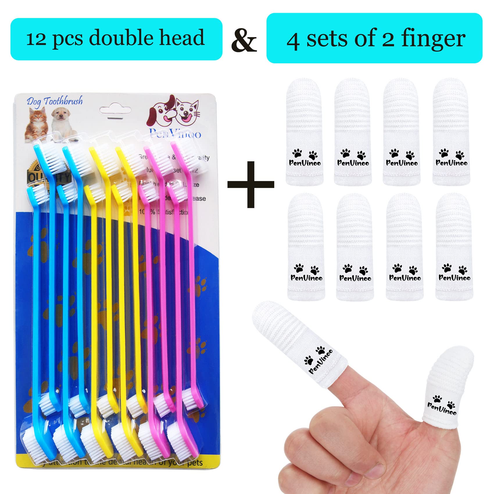 20 PCS Pet Dog Soft Toothbrush Dog Toothbrush Finger Toothbrush pet Toothbrush Small to Large Dogs