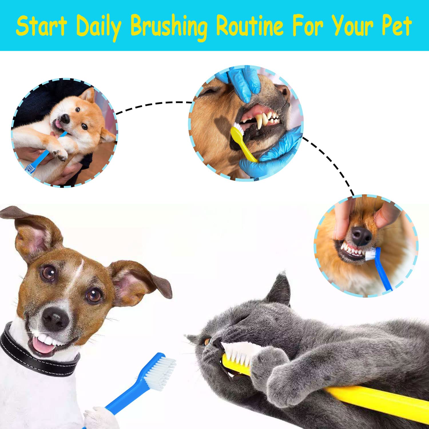 20 PCS Pet Dog Soft Toothbrush Dog Toothbrush Finger Toothbrush pet Toothbrush Small to Large Dogs