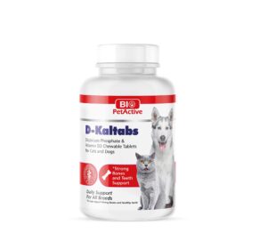 d-kaltabs phosphorus, calcium vitamin d3 supplement for dogs & cats, prenatal pet vitamins, daily pet-tabs, strong nail, teeth support, 84 chewable tablets