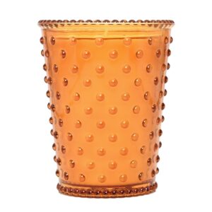 simpatico no. 28 pumpkin & clove hobnail candle, warm pumpkin with cinnamon, ginger & cloves, 100-hour burn time, hobnail glass jar, scented candles for home, 16 oz