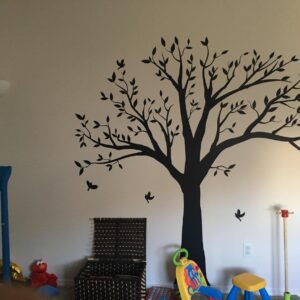 LSKOO Large Family Tree Wall Decal with Family Llike Branches on a Tree Wall Decals Wall Sticks Wall Decorations for Living Room (Black)