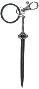 dc girls wonder woman sword pewter key ring multi-colored, 3"