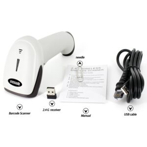 Wireless USB Barcode Scanner,Symcode Handheld Automatic CCD Barcode Scanner Reader 2.4GHz Wireless & USB2.0 Wired, Support Mac OS X, Android, Windows 10 and IOS 9