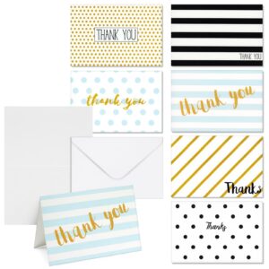 juvale 144-pack bulk thank you cards set with envelopes, blank inside for birthday party, baby shower, wedding, employee appreciation, all occasions, 6 assorted designs (4x6 in)