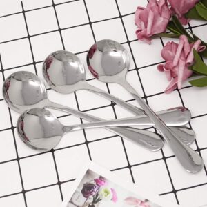 Honbay 4-Piece 16.5cm/6.5inch European Style Stainless Steel Dinner Spoons Soup Spoons for Home, Restaurant, Office, School and More