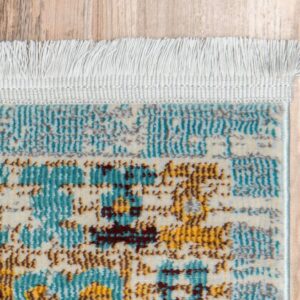 Unique Loom Baracoa Collection Area Rug - Cayo Hueso (5' 5" x 8' Rectangle, Light Blue/ Beige)