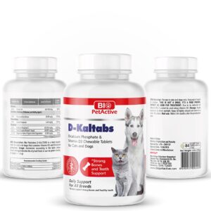 D-Kaltabs Phosphorus, Calcium Vitamin D3 Supplement for Dogs & Cats, Prenatal Pet Vitamins, Daily Pet-Tabs, Strong Nail, Teeth Support, 84 Chewable Tablets