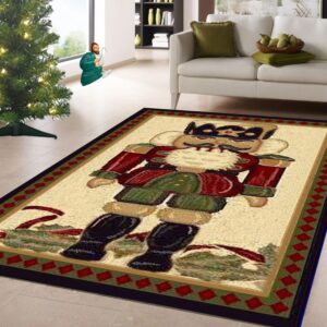 pr christmas rug holiday décor area rug 3ft4in x 4ft6in (nutcracker)