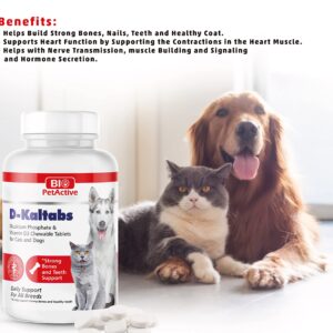 D-Kaltabs Phosphorus, Calcium Vitamin D3 Supplement for Dogs & Cats, Prenatal Pet Vitamins, Daily Pet-Tabs, Strong Nail, Teeth Support, 84 Chewable Tablets