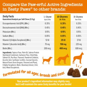 Zesty Paws Salmon Bites for Dogs - Omega 3 Fish Oil for Dogs Chews - Dog Allergy Relief Chews - Fish Oil for Dogs Joints - Itch Relief for Dogs - Dog Supplement for Arthritis - 90ct - Salmon Flavor