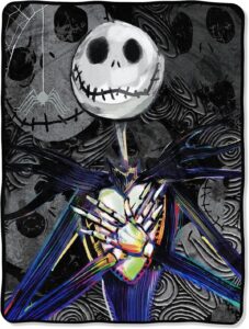 disney's the nightmare before christmas, "dark creep" micro raschel throw blanket, 46" x 60", multi color