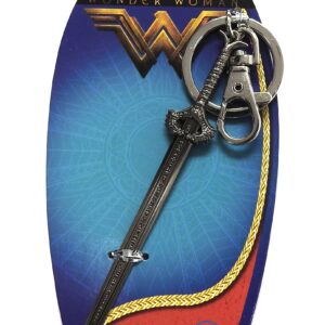 DC Girls Wonder Woman Sword Pewter Key Ring Multi-colored, 3"