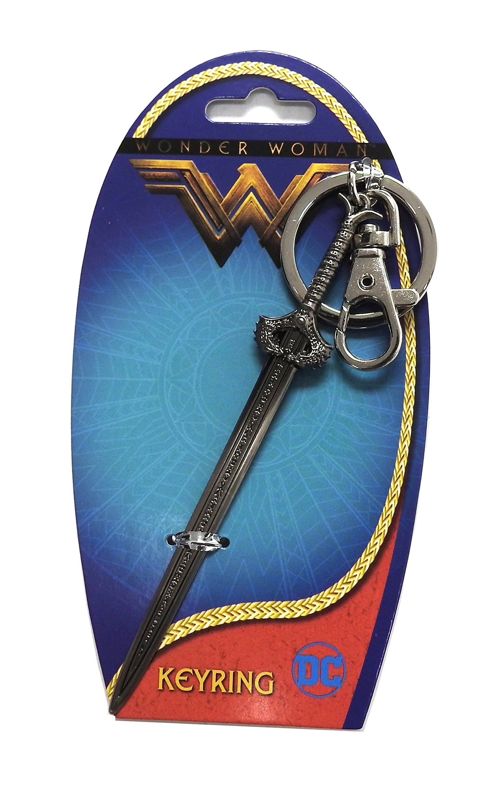 DC Girls Wonder Woman Sword Pewter Key Ring Multi-colored, 3"